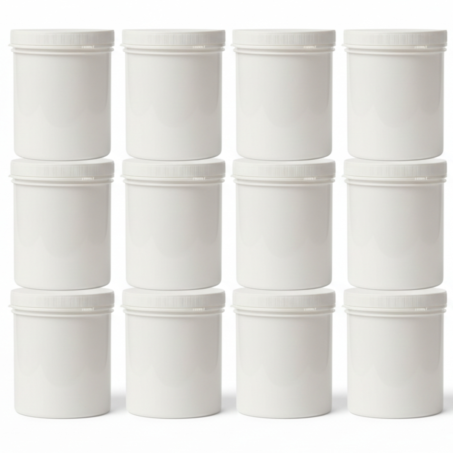 Ourons 12 x 1000ml Empty Plastic Jars with Lids – 1 Litre Food Grade ...